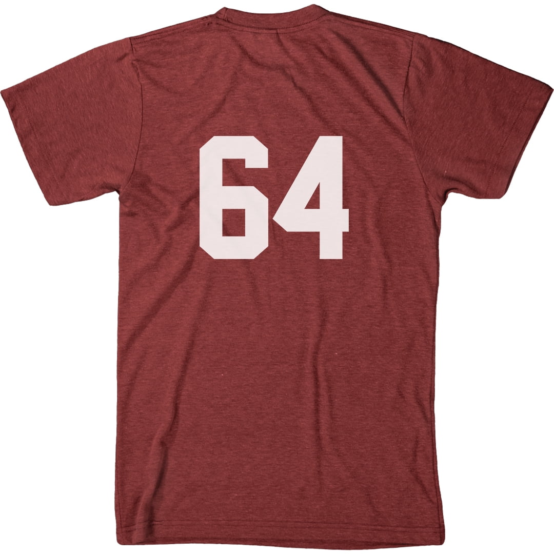Standard White Jersey Number 64 Men's Modern Fit T-Shirt - Walmart.com