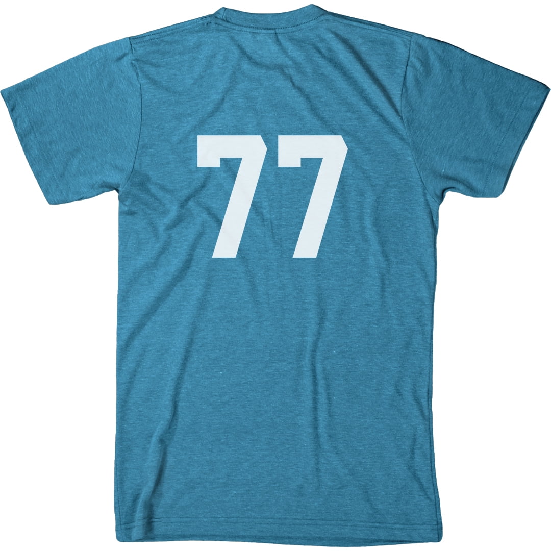 Standard White Jersey Number 77 Men's Modern Fit T-Shirt - Walmart.com
