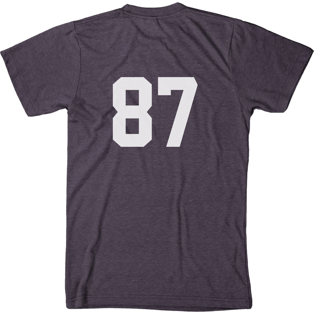 Standard White Jersey Number 87 Men's Modern Fit T-Shirt - Walmart.com