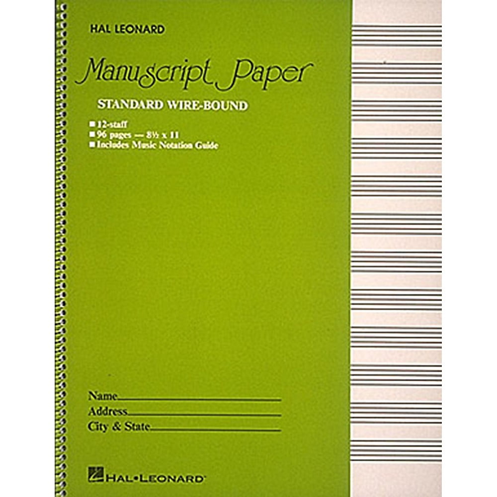 Standard Wirebound Manuscript Paper (Green Cover) - Walmart.com