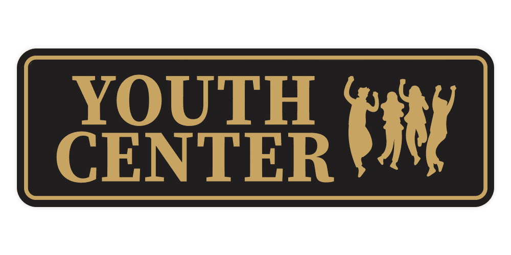 Standard Youth Center Sign (Black Gold) - Large - Walmart.com