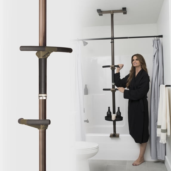 Stander Wonder Bathtub Pole Premium, Adjustable Curved Shower Grab Bars ...