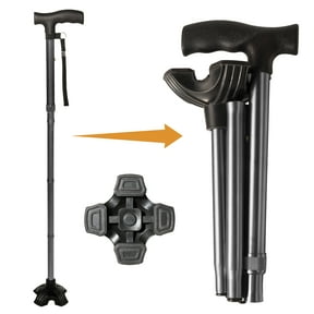Rehand Adjustable Folding Walking Cane with 4 Tipped Base, 360 Pivot ...