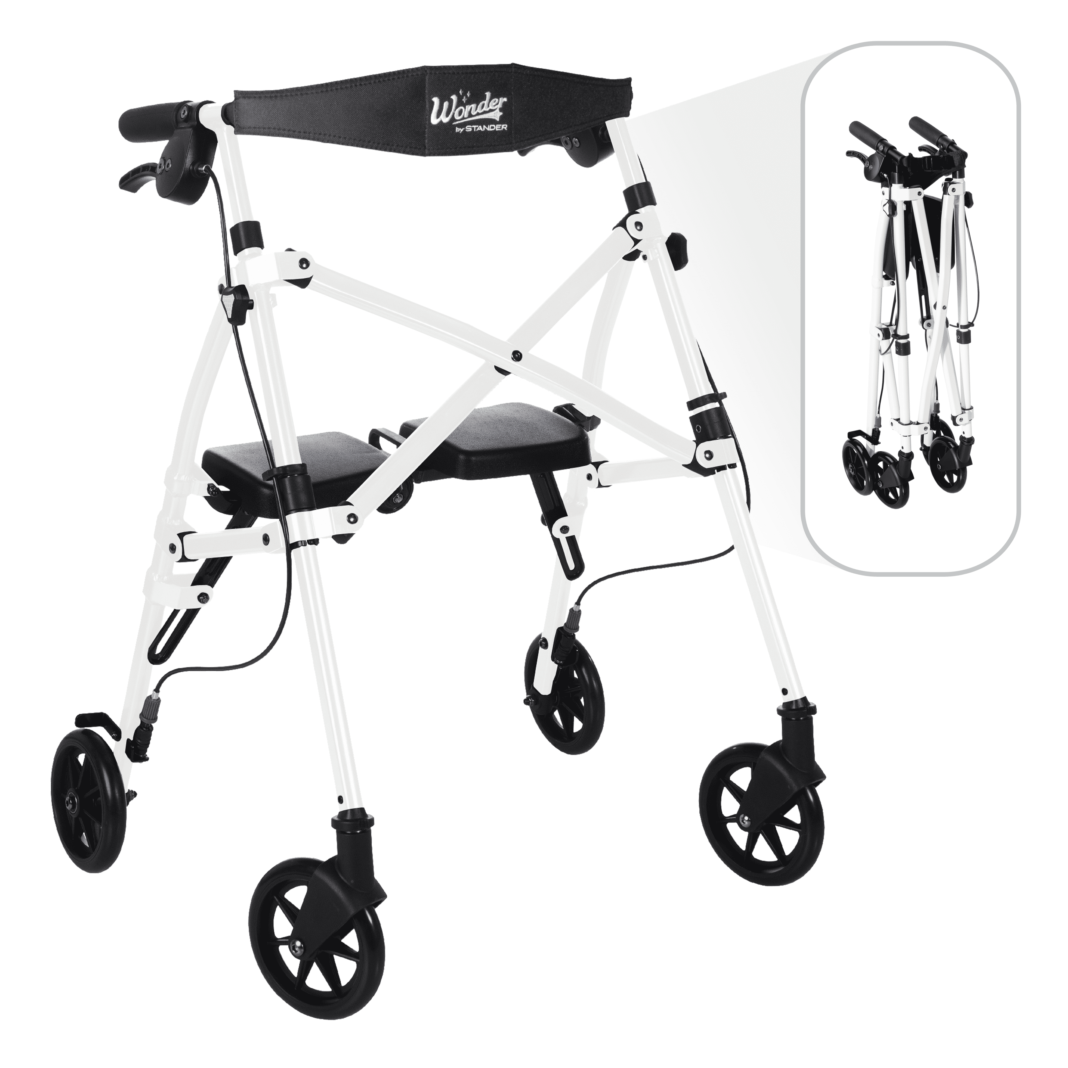 Stander Wonder Rollator Short, Lightweight Junior Folding Walker for ...