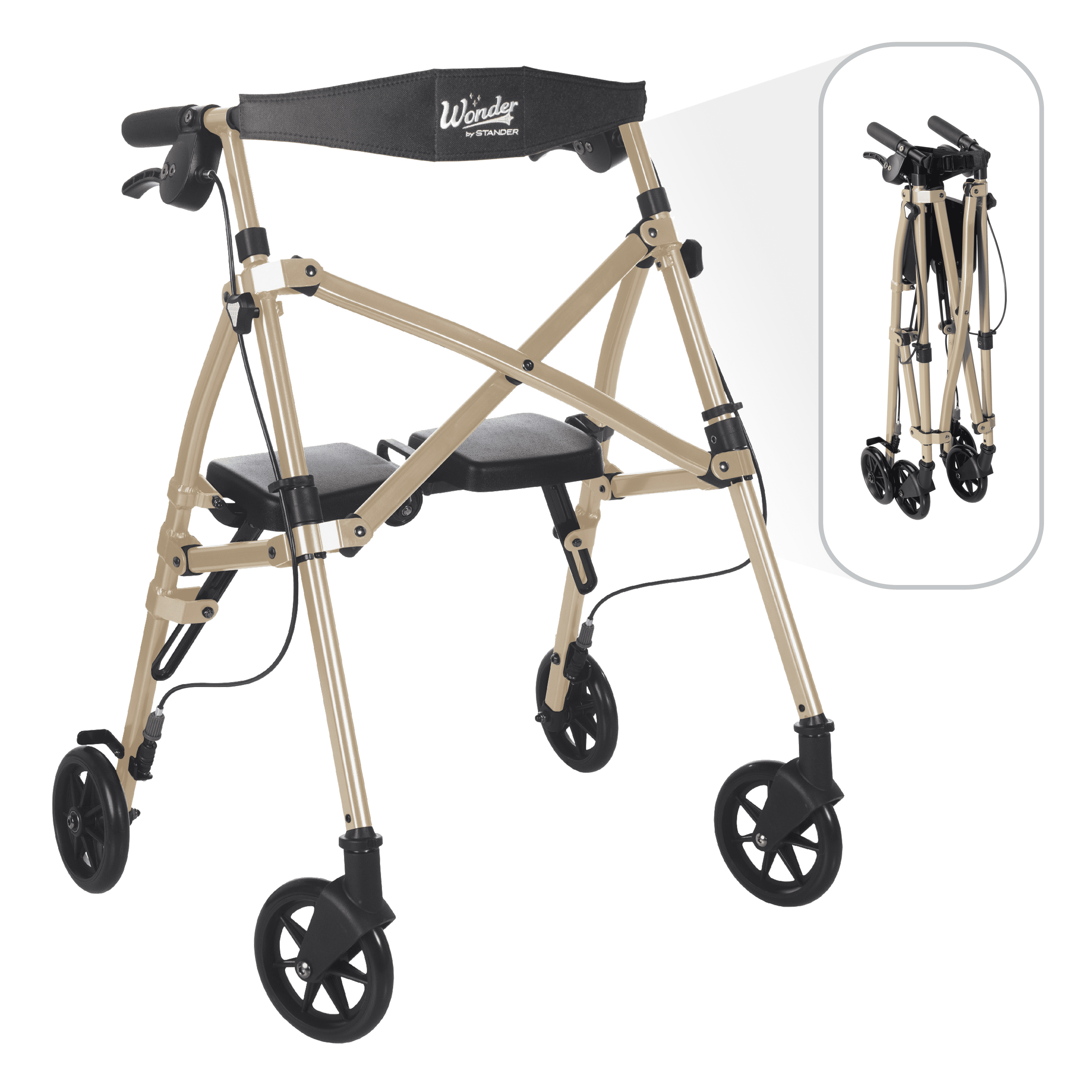 Stander Space Saver Rollator Short, Lightweight Junior Folding Walker ...