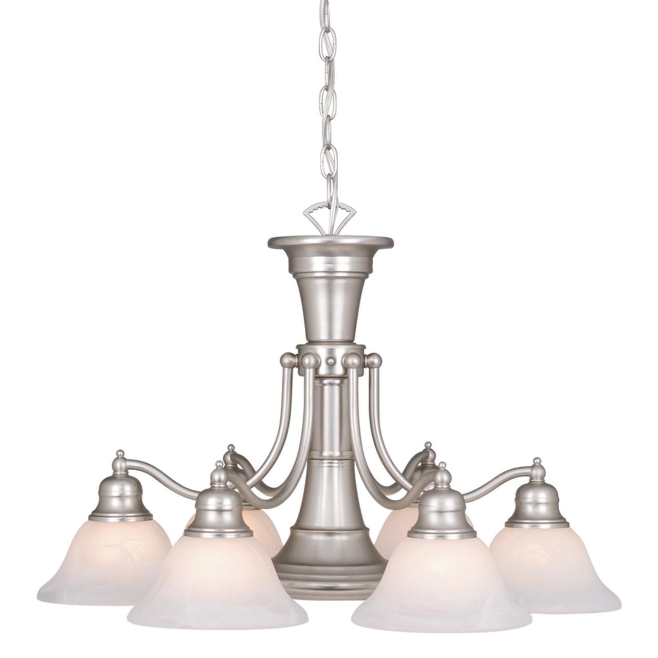 Standford 6L Brushed Nickel Chandelier with Down Light and Switch ...