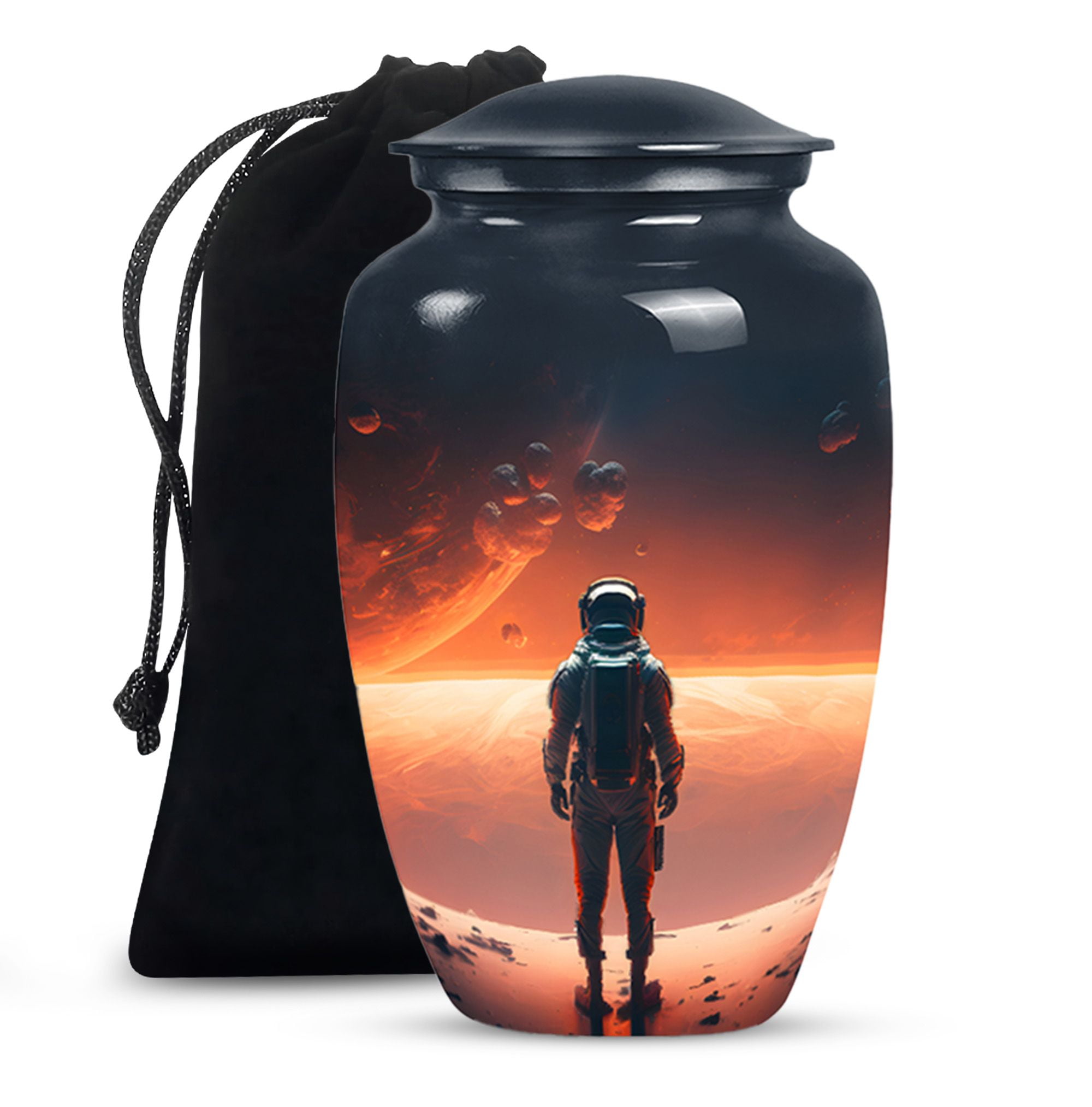 Standing Astronaut Handmade Unique Large Urns For Ashes Adult Father - Funeral Urn For Human ...