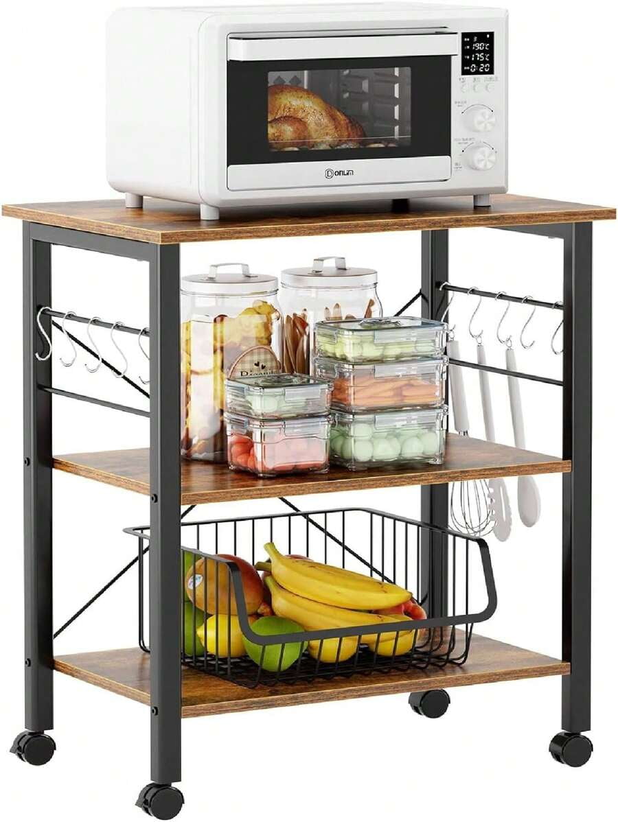 Standing Baker's Racks Appliance Table Small Rolling Kitchen Cart ...