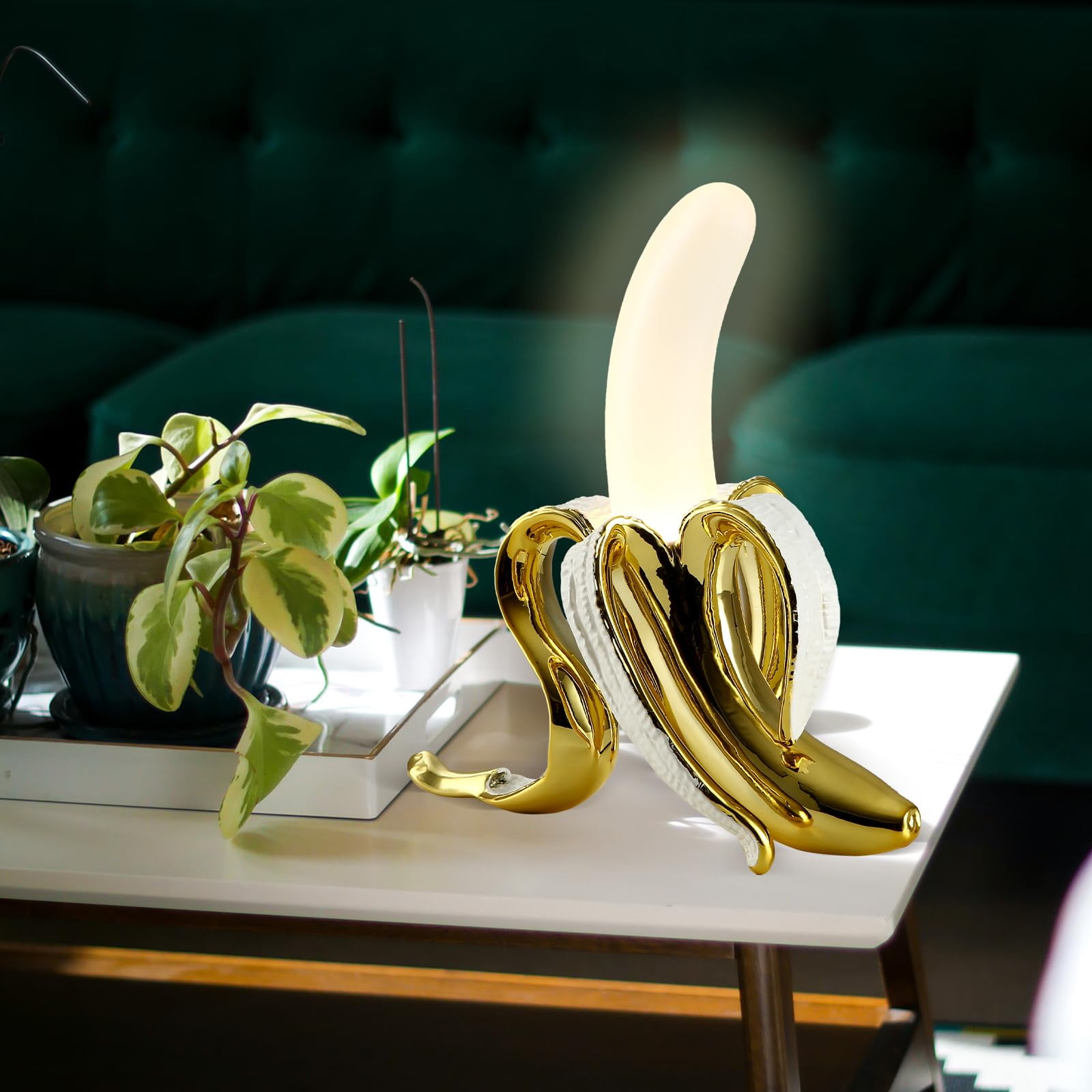 Standing Banana Table Night Lamp With Plating, Led Desk Lamp, Night ...