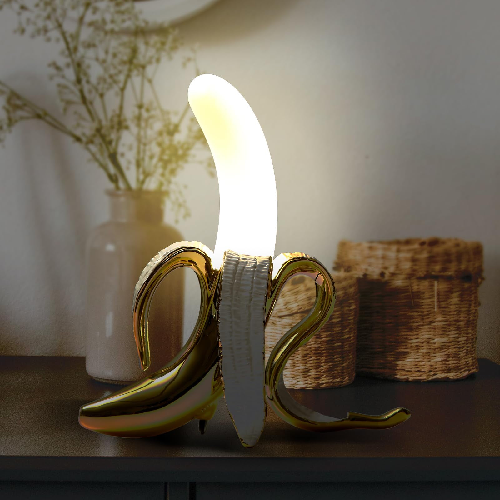 Standing Banana Table Night Lamp With Plating, Led Desk Lamp, Night ...