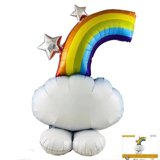 Standing Base Rainbow Balloon Foil Mylar Colorful Celebration Balloon ...