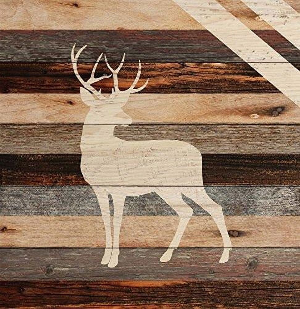 Standing Buck Deer Rustic 18 x 17 Wood Pallet Wall Art Sign Plaque ...