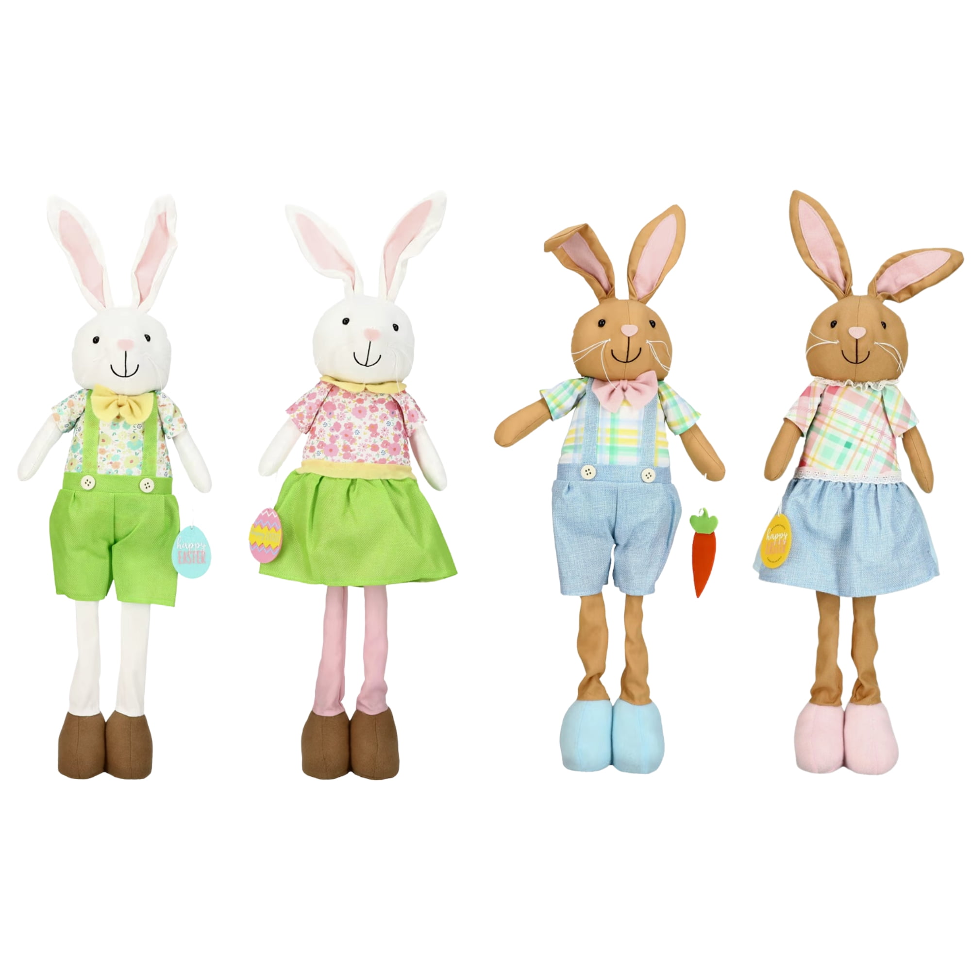 Standing Bunny Figures 4-Pack, 22-Inch Easter Bunny Statues Decorations ...