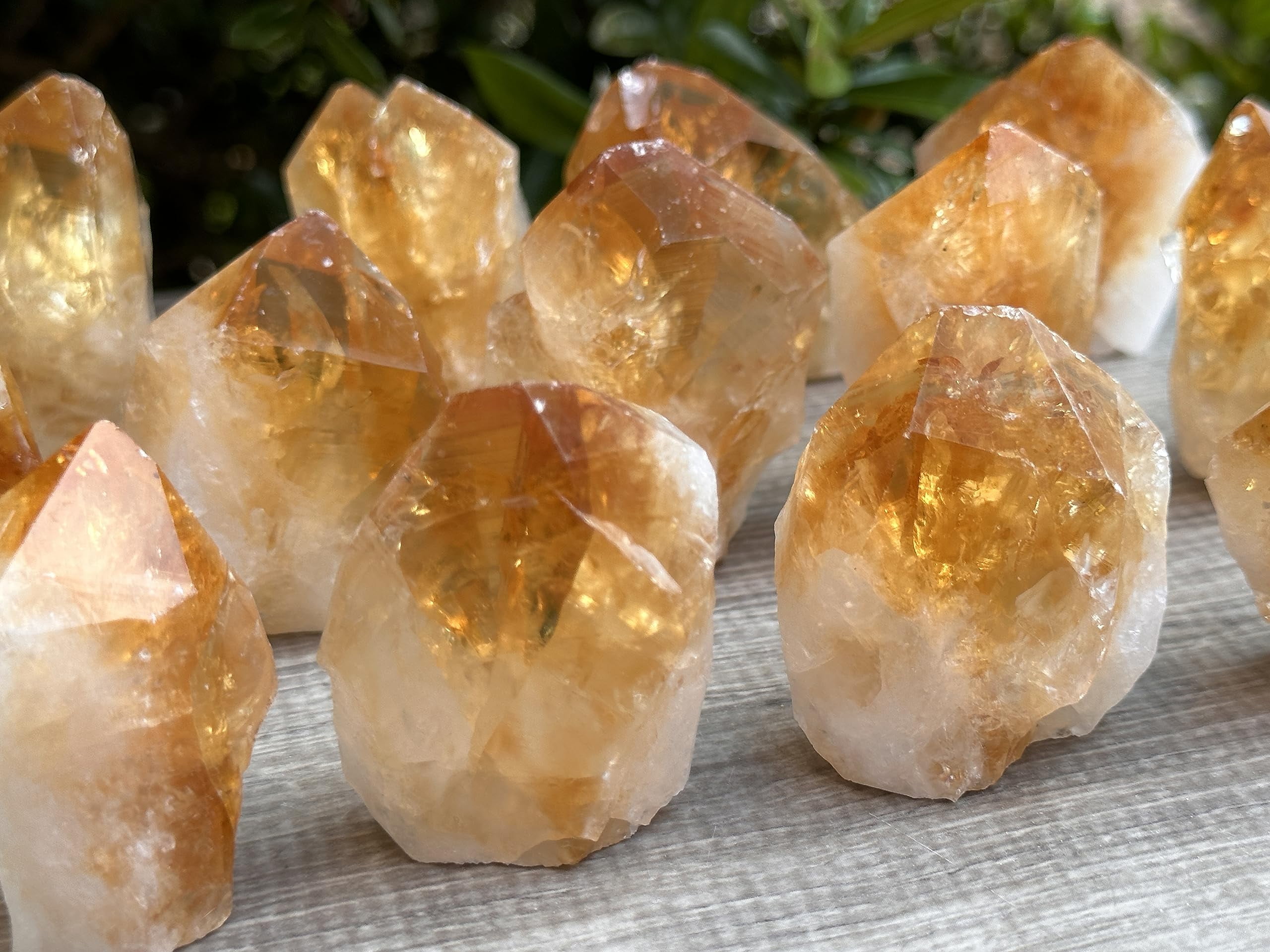 Standing Citrine Top Polished Rough Point, Deep Orange Citrine Crystal Point Cut Base, Money ...