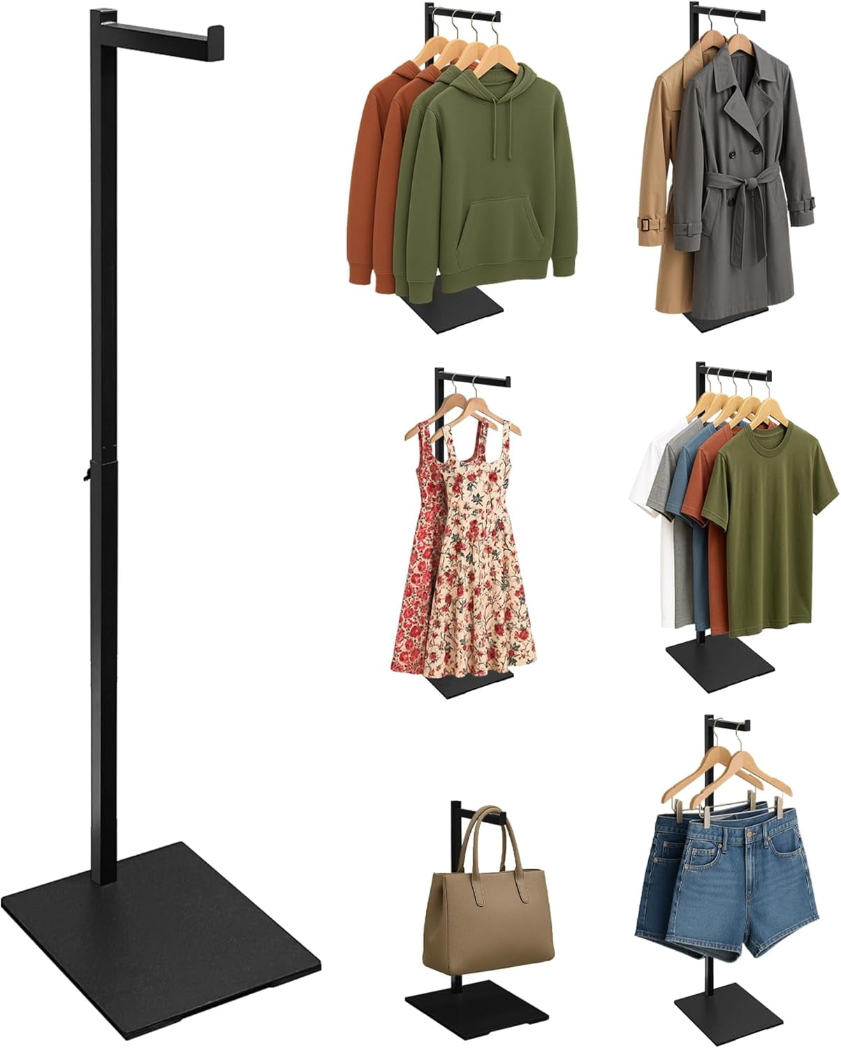 Standing Clothes Rack, Adjustable Clothes Hanger Rack Stand, Metal ...