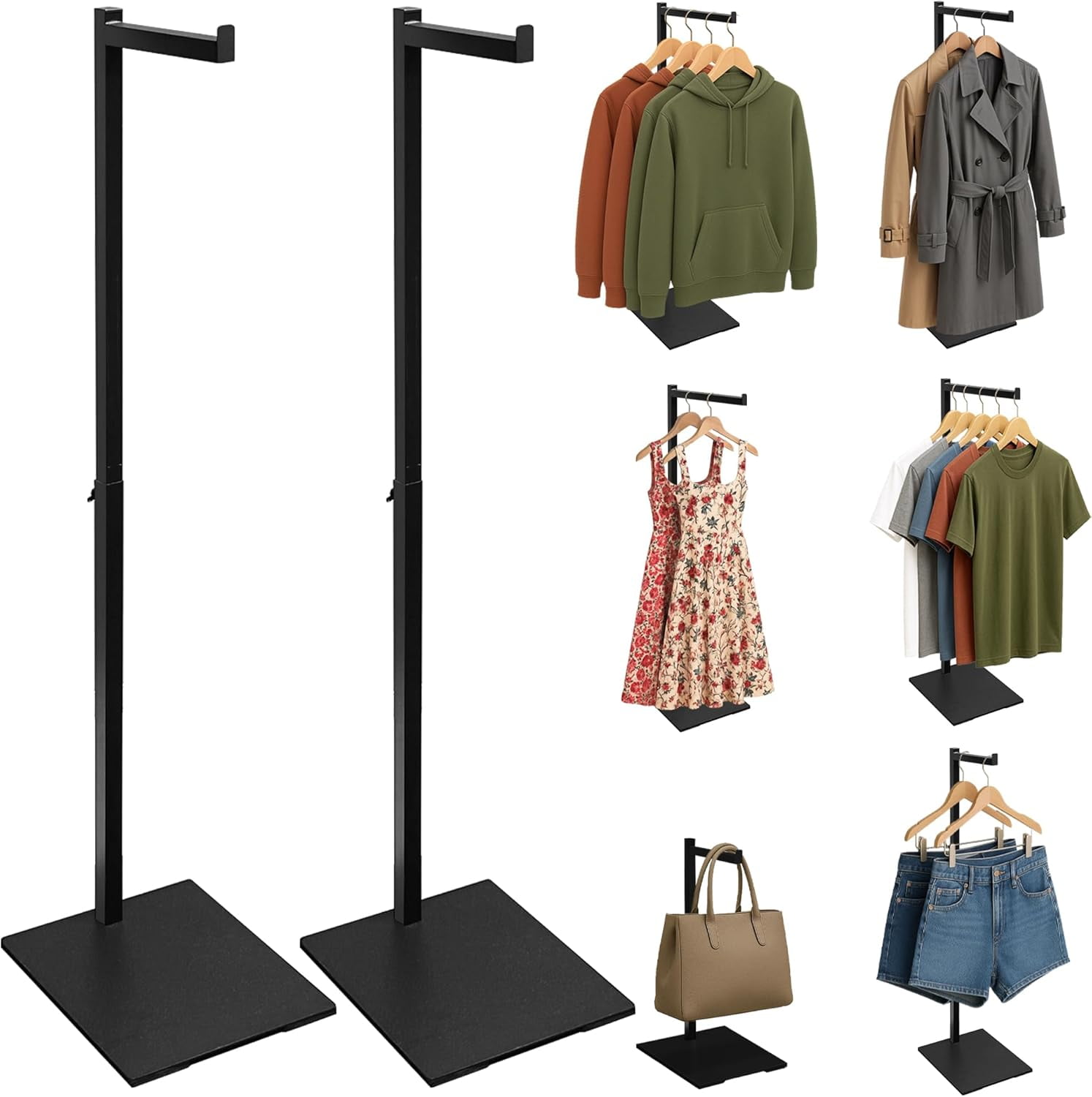 Standing Clothes Rack, Adjustable Clothes Hanger Rack Stand, Metal ...