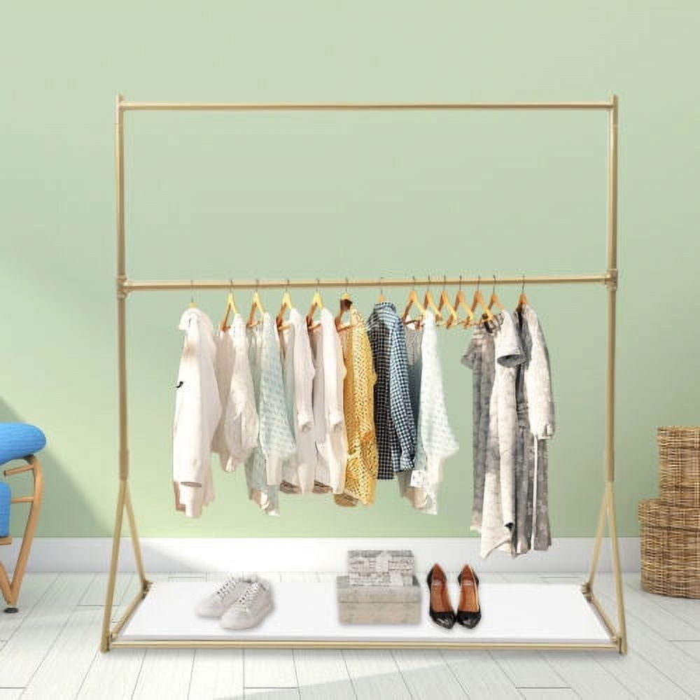 Standing Clothing Rack Gold Metal Garment Racks Hanger Clothes Display ...