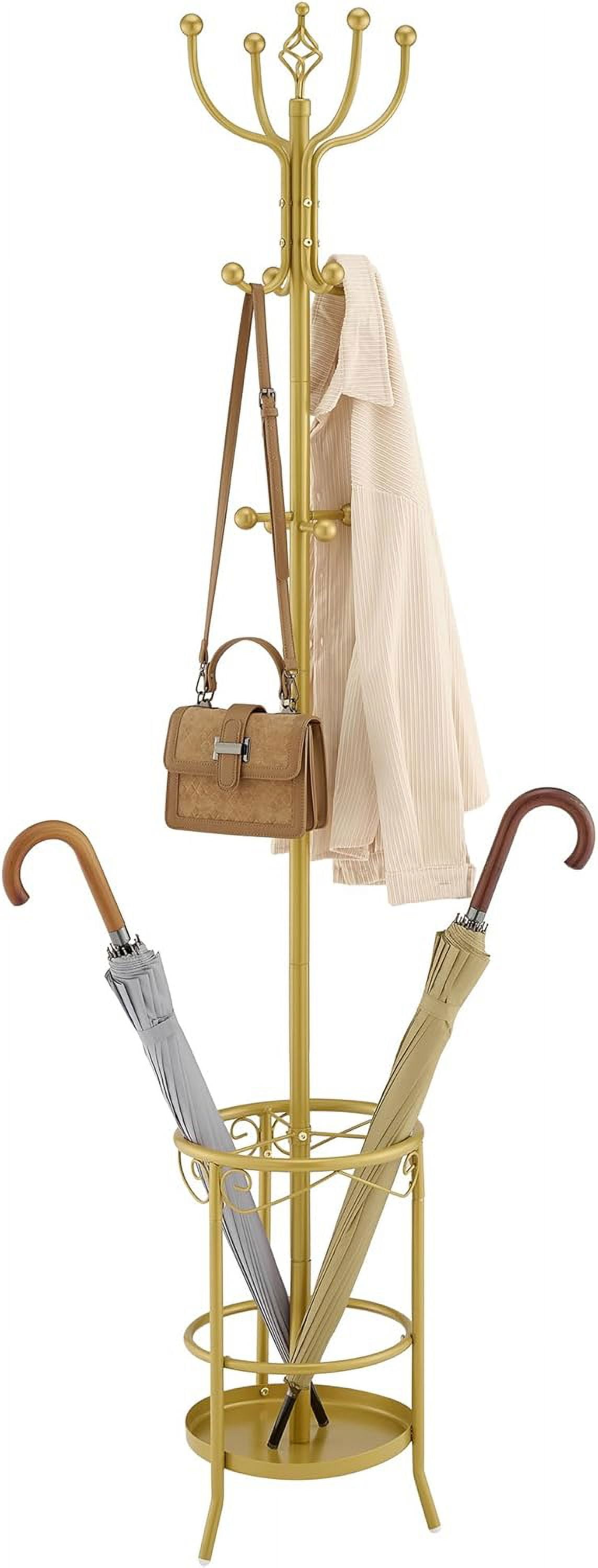 Standing Coat Rack with Umbrella Holder, Freestanding Coat Hanger Stand ...