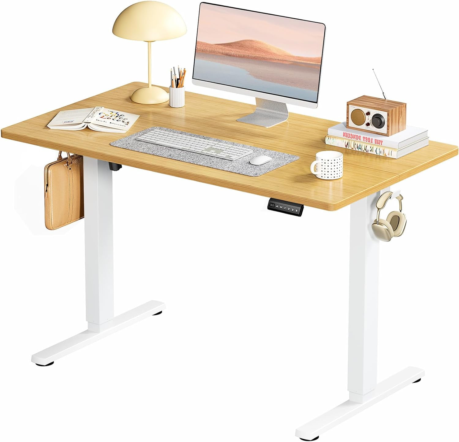 Standing Desk, Adjustable Height Electric Sit Stand Up Down Computer ...