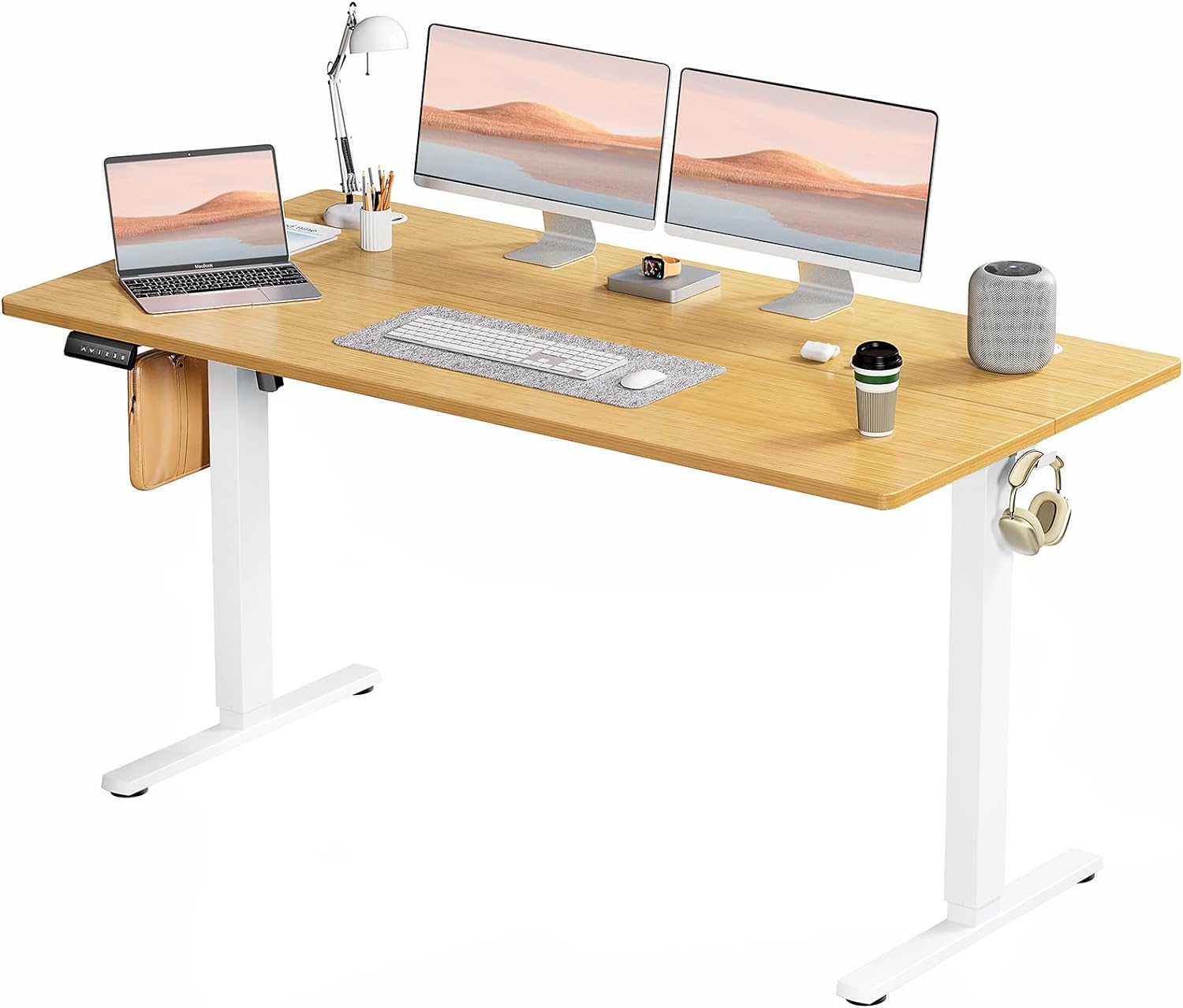 Standing Desk, Adjustable Height Electric Sit Stand Up Down Computer ...