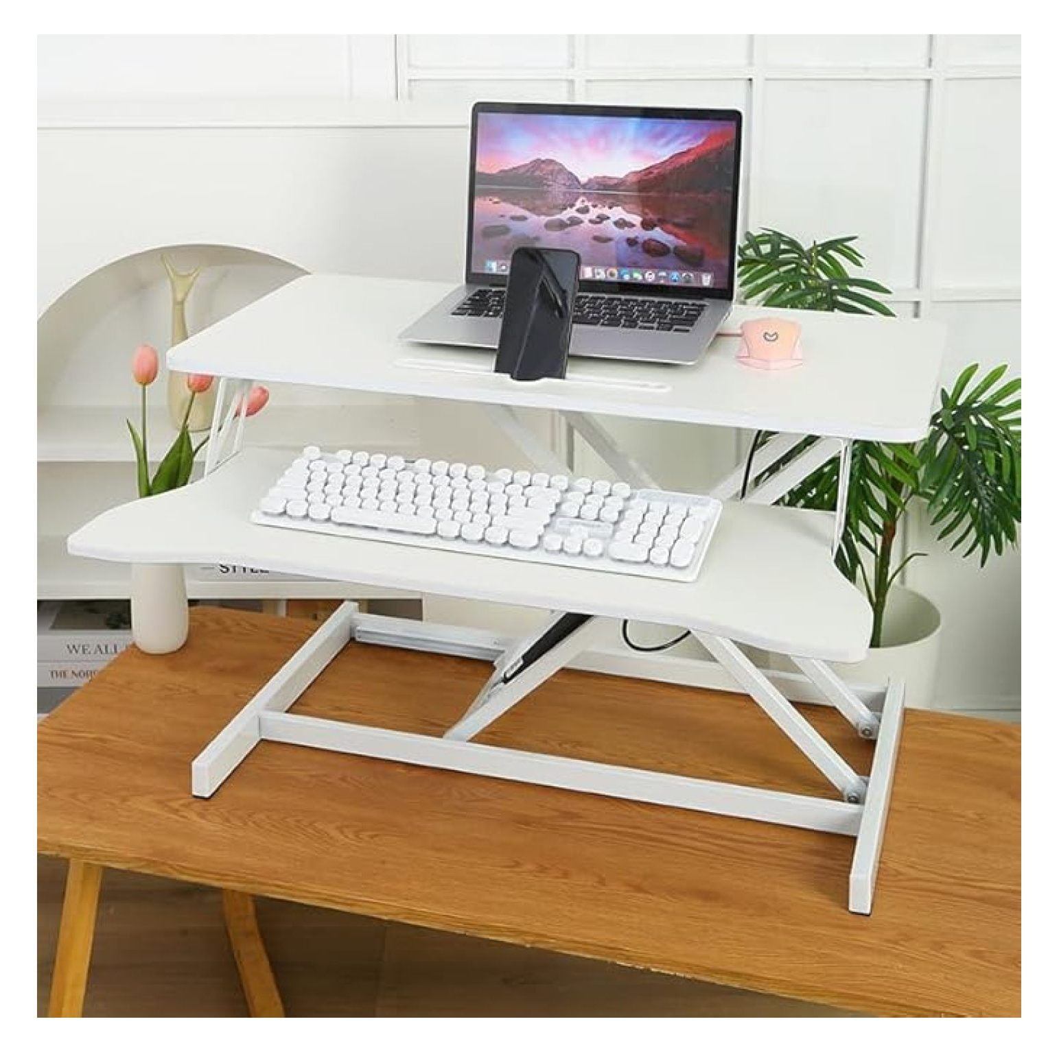 Standing Desk Converter, 32 Inch Wide, Height Adjustable Sit to Stand ...