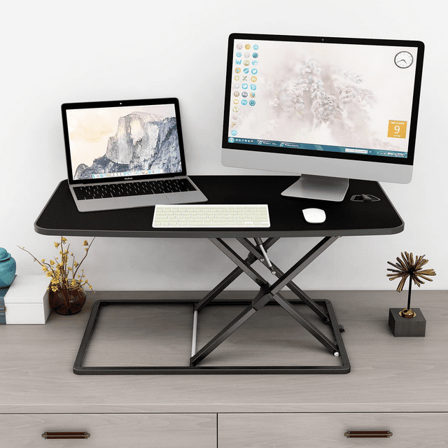Walmart 32" Adjustable Height Standing Desk Converter, Desk Riser for ...