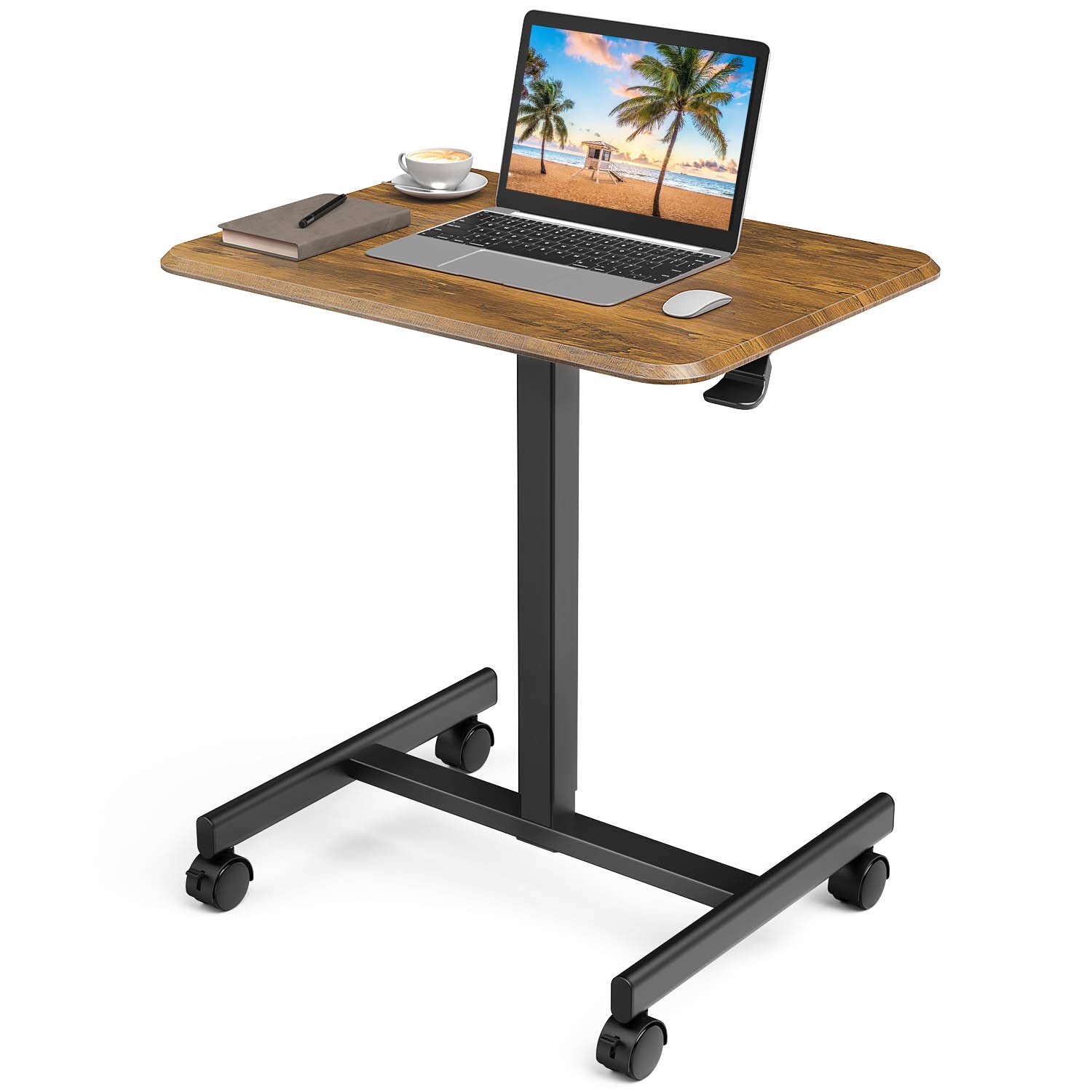 Flash Furniture Maple Sit to Stand Mobile Laptop Computer Desk ...