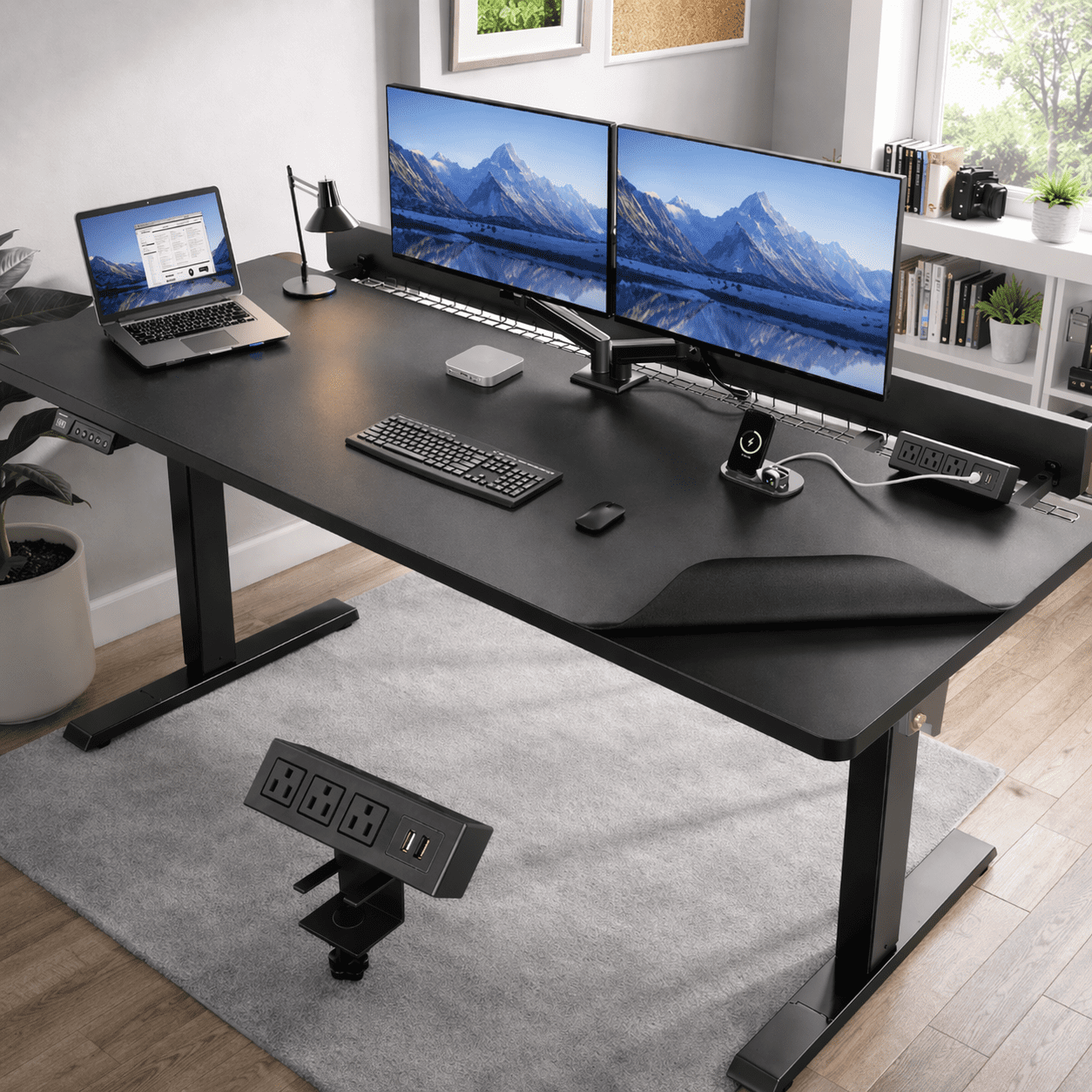 BrooveWave Electric Standing Desk Adjustable, 60''x30" Sit Stand Desk ...