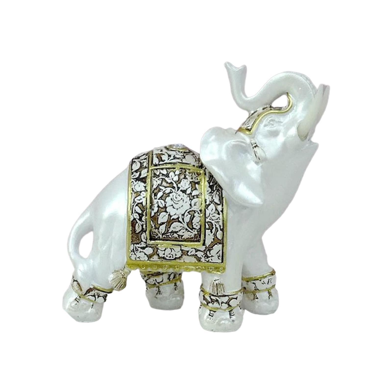 Standing Elephant Statue Decor Elephant Figurine Handmade Resin ...