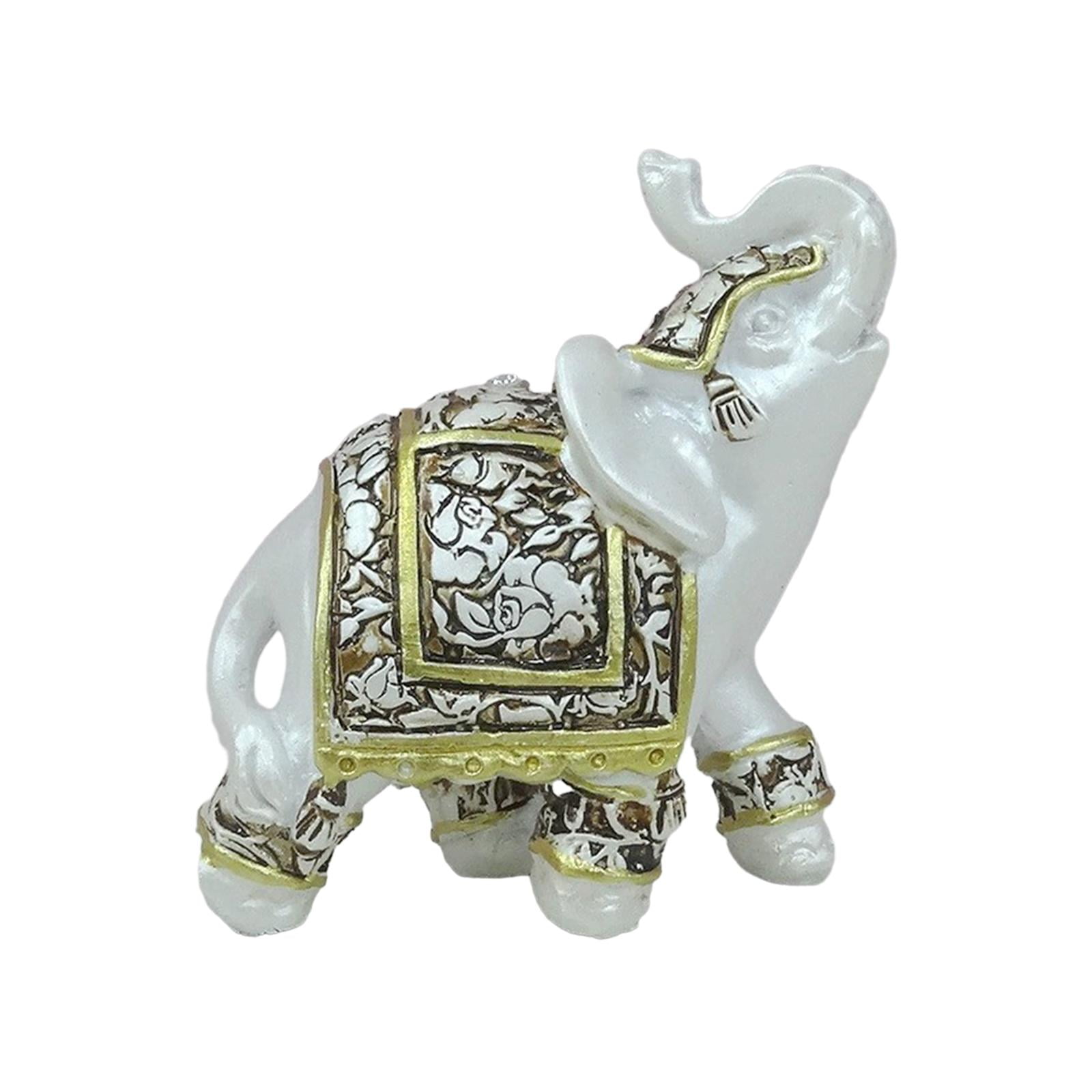 Standing Elephant Statue Decor Elephant Figurine Handmade Resin ...