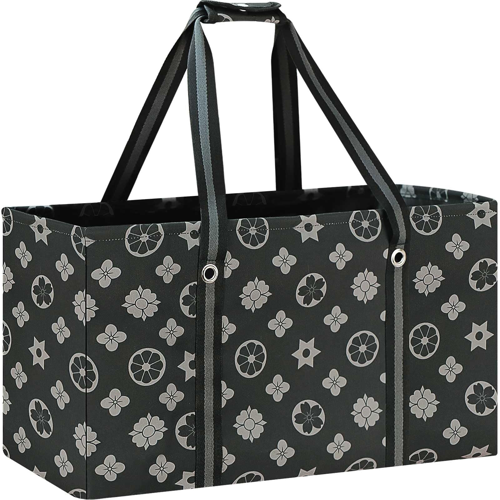 Standing Extra Large Utility Tote Bag with Metal Wire Frame, Large ...