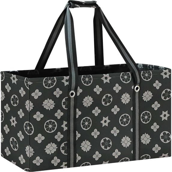 Standing Extra Large Utility Tote Bag with Metal Wire Frame, Large ...