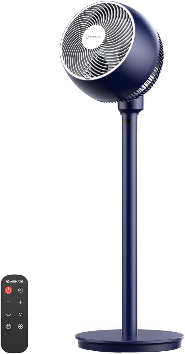 Standing Fan for Bedroom, 9" Blade Quiet 25-dB Pedestal Fan with Remote ...