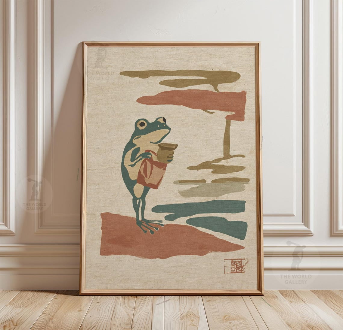 Standing Frog Street Poster Minimal Japanese Style Urban Wall Art ...