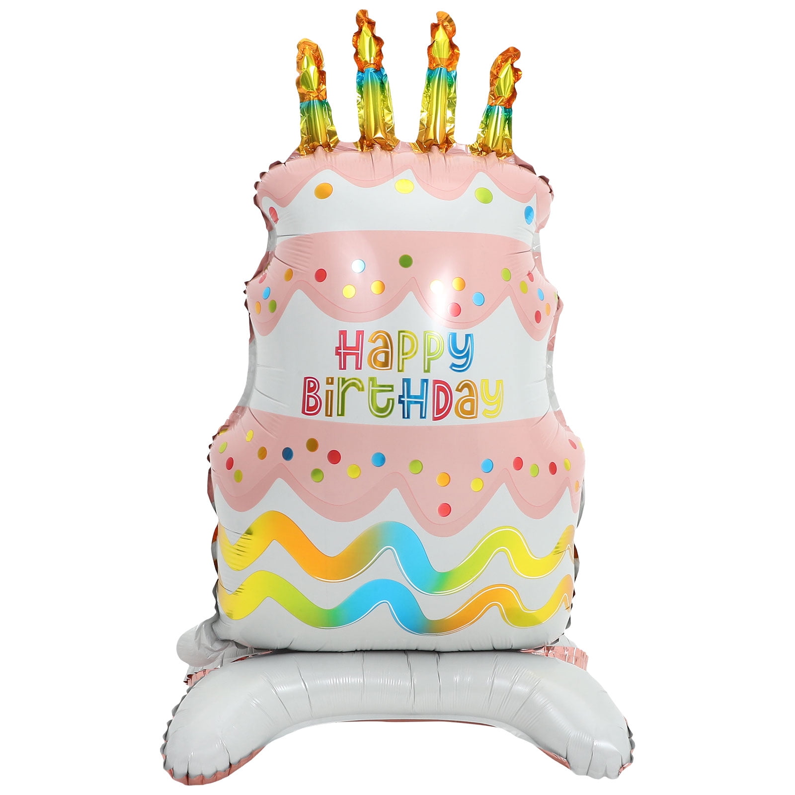 Standing Happy Birthday Cake Balloon Birthday Party Balloon With Base ...