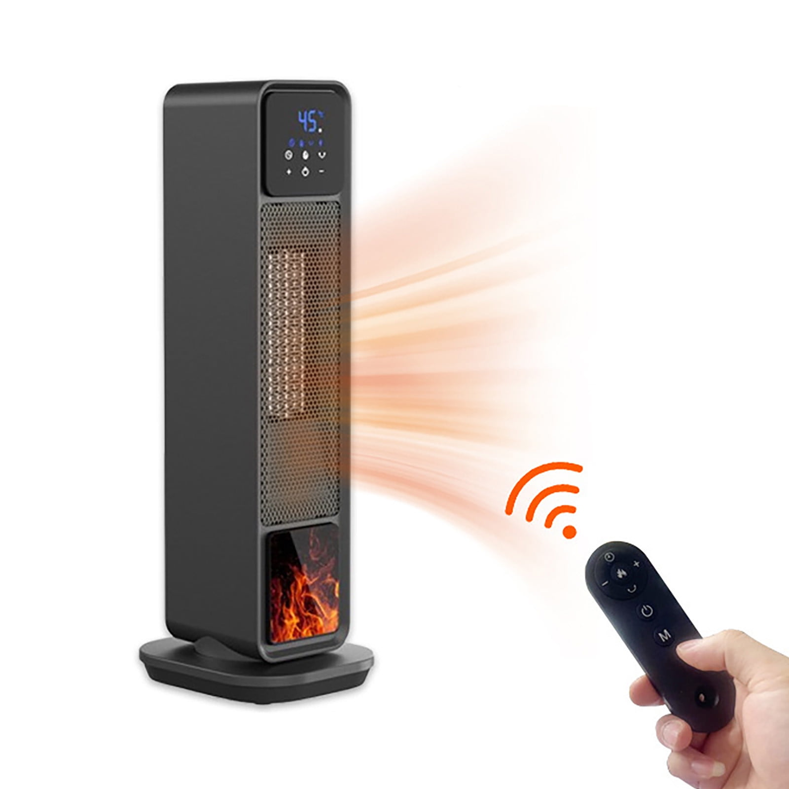A Standing Heater With Flame Effect Oscillating Function And Remote ...