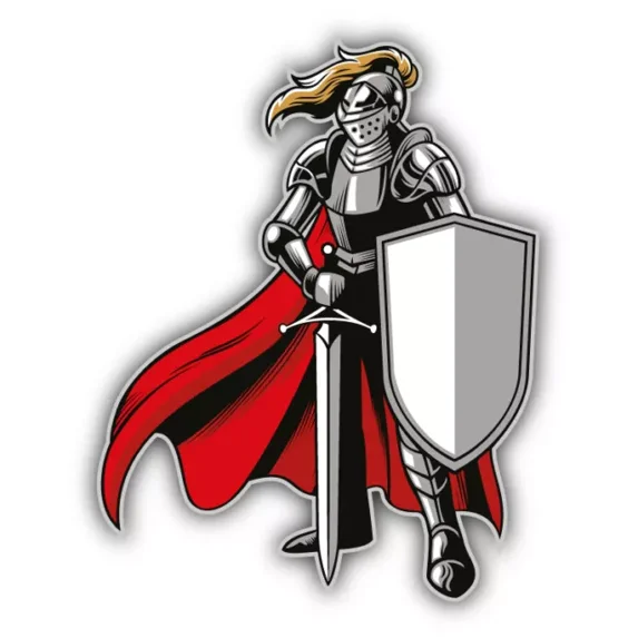 Standing Knight Mascot Sticker Phone Decal Water Bottle Stickers Car ...