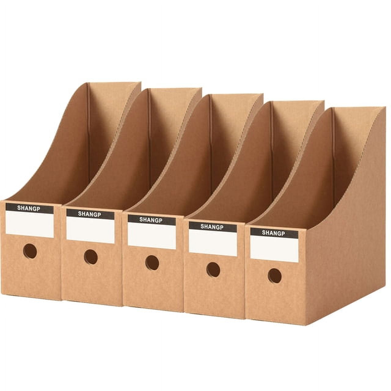 Standing Kraft Paper Magazine Rack with Cardboard File Holder for Books ...