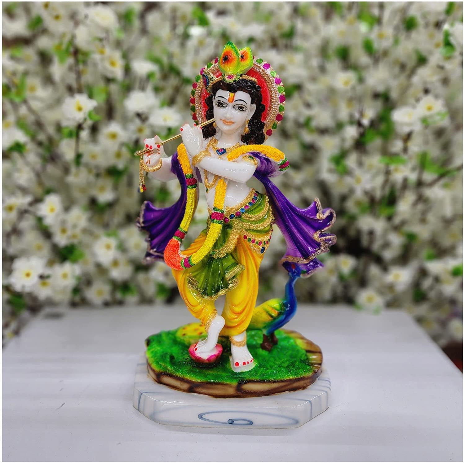 Standing Krishna Statue in Resin Krishna with Murli Krishna Sculpture ...
