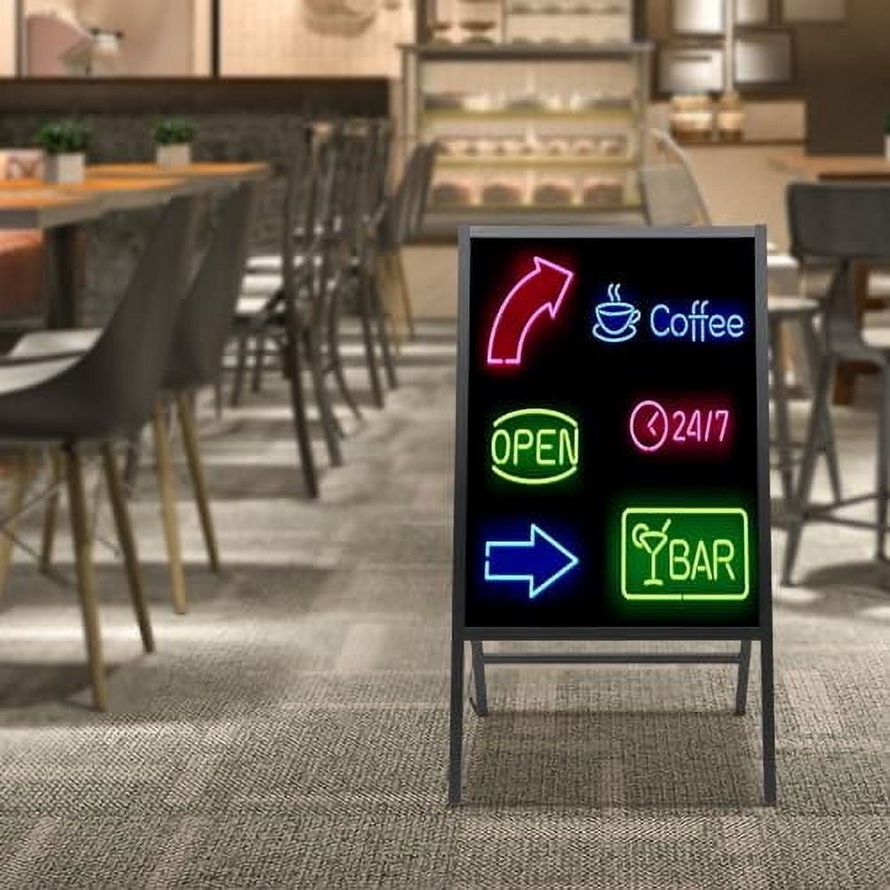 Standing LED Message Writing Board Illuminated Erasable Neon Effect ...