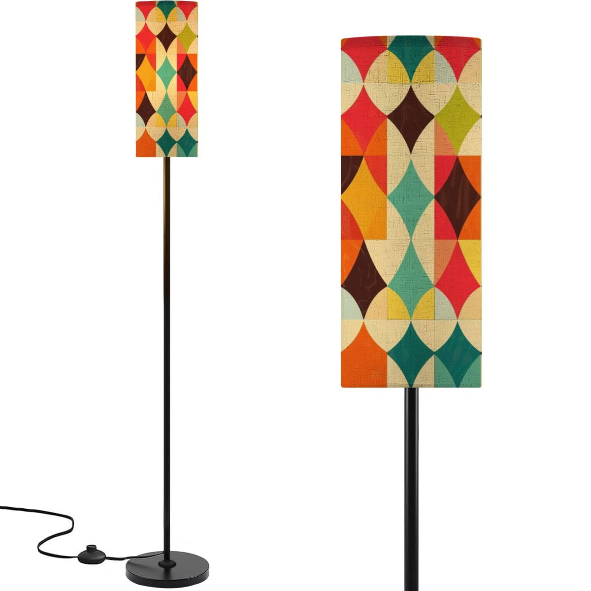 Standing Lamps Abstract Retro Geometric seamless pattern triangles ...