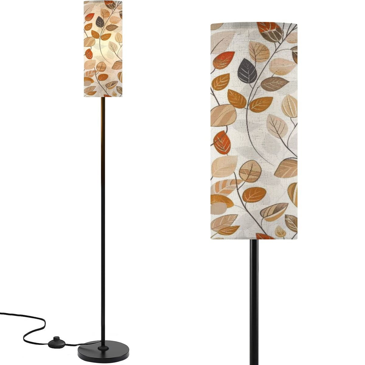 Standing Lamps Botanical vintage brown leaf seamless pattern linen ...
