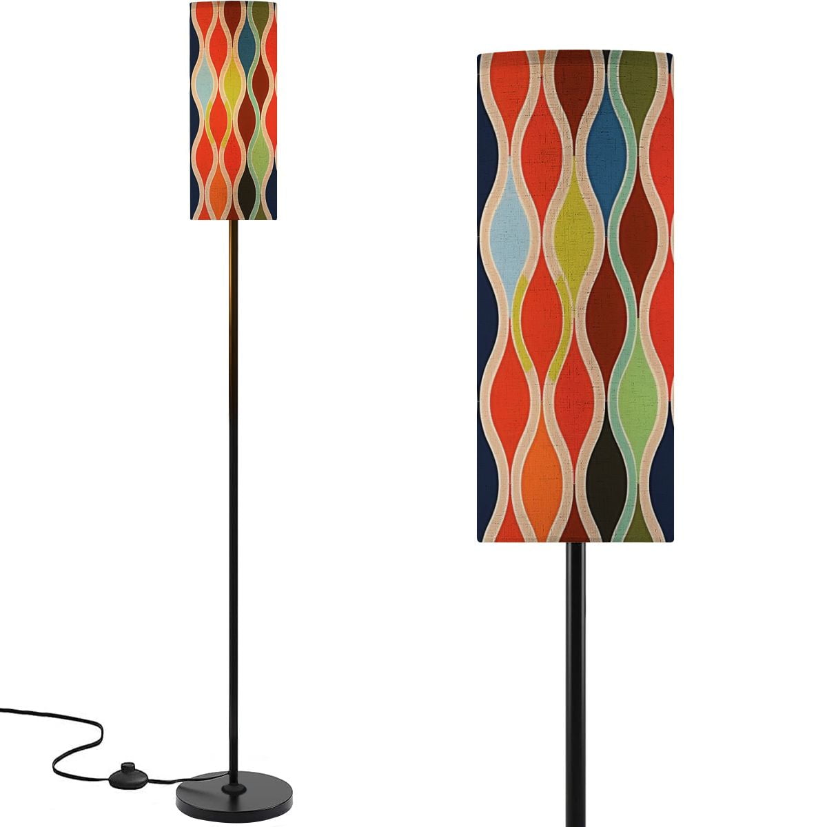Standing Lamps Mid century modern style retro seamless pattern drop ...