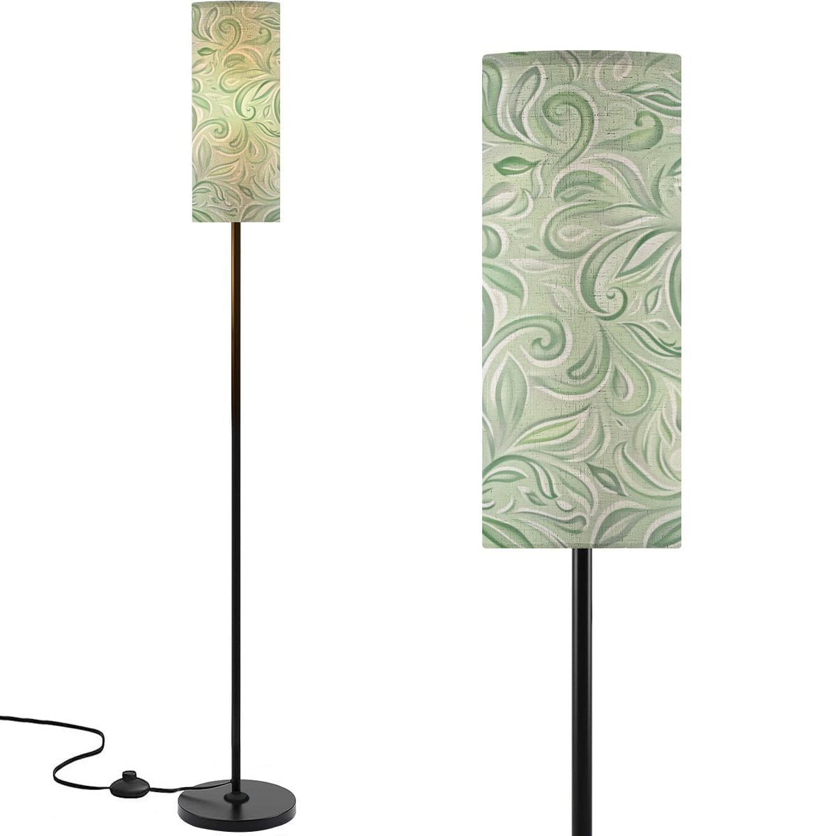 Standing Lamps Seamless green folk style Modern Floor Lamp Bohemian ...