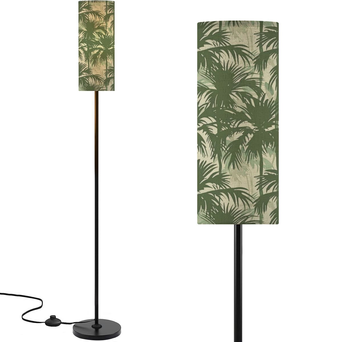 Standing Lamps Seamless pattern silhouettes palm trees vintage aged ...