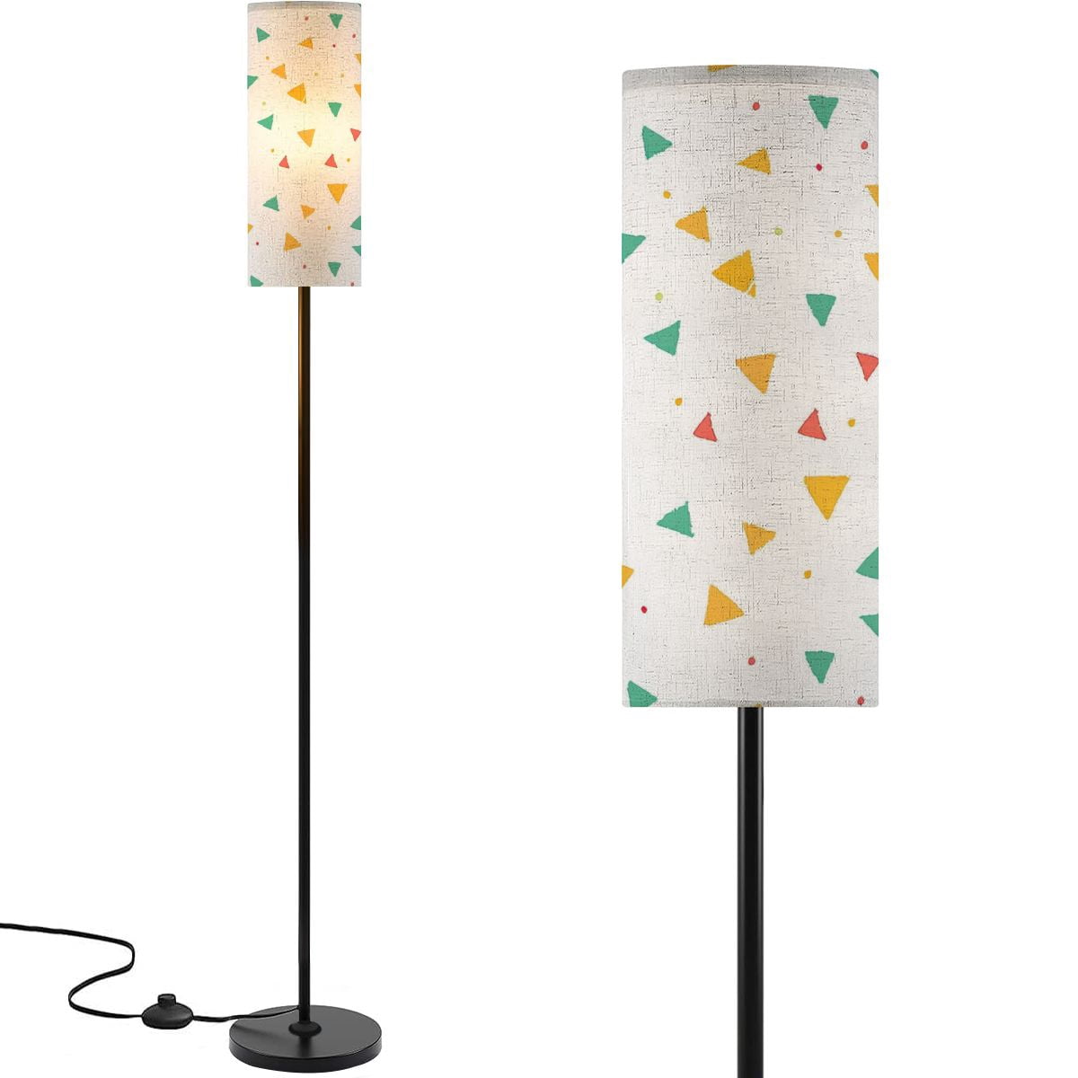 Standing Lamps Seamless pattern small colorful triangles white ...