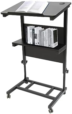 Standing Lectern with Removable Wheels Mobile Stand Up Lectern Podium ...