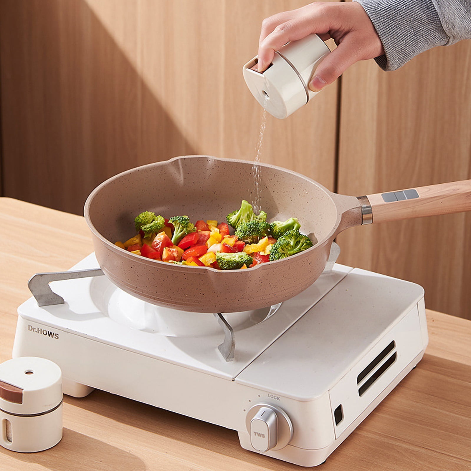 Standing Lid Seasoning Jar, Glass Shaker, Kitchen Seasoning Bottle Jar ...