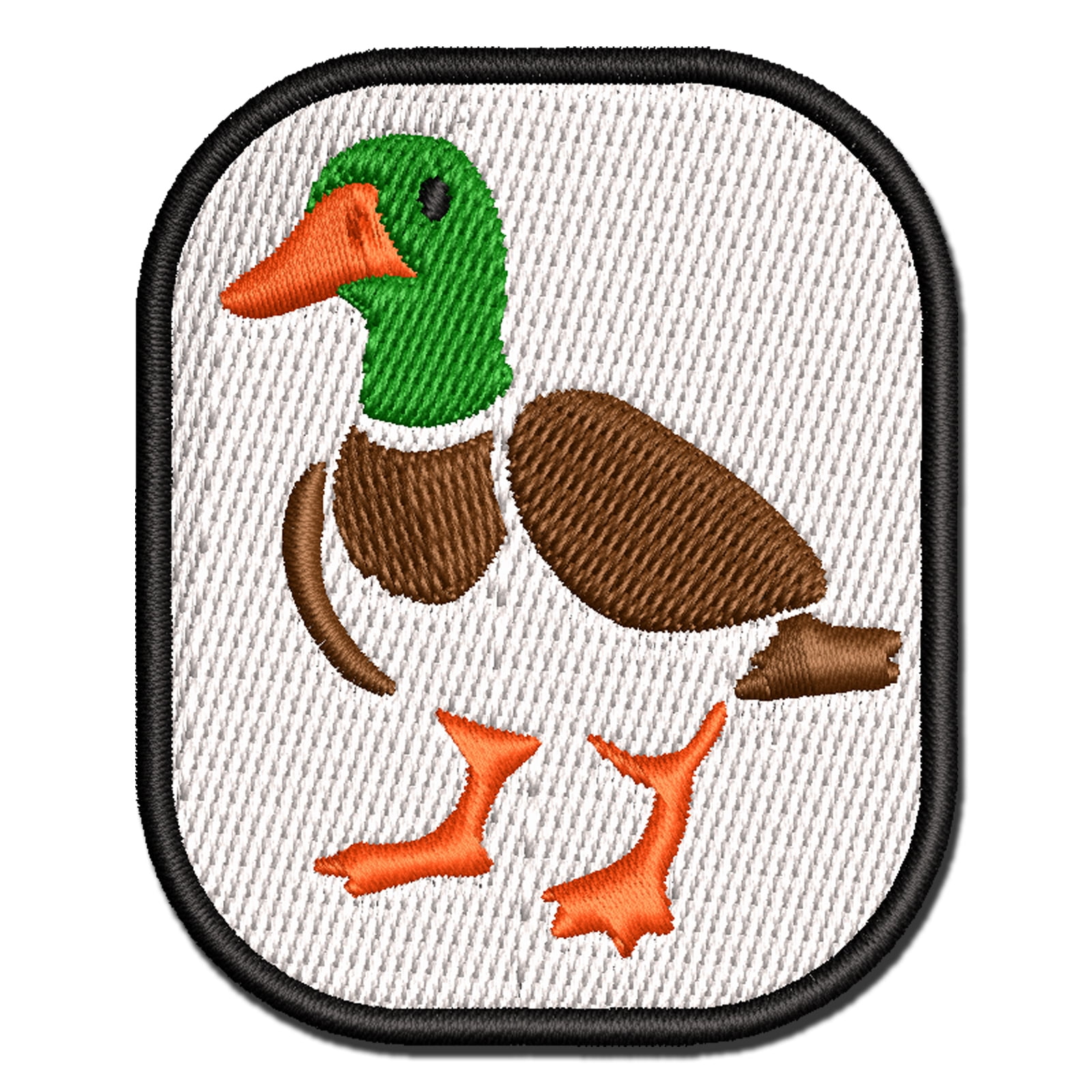 Standing Mallard Duck Applique Multi-Color Embroidered Iron-On Patch ...