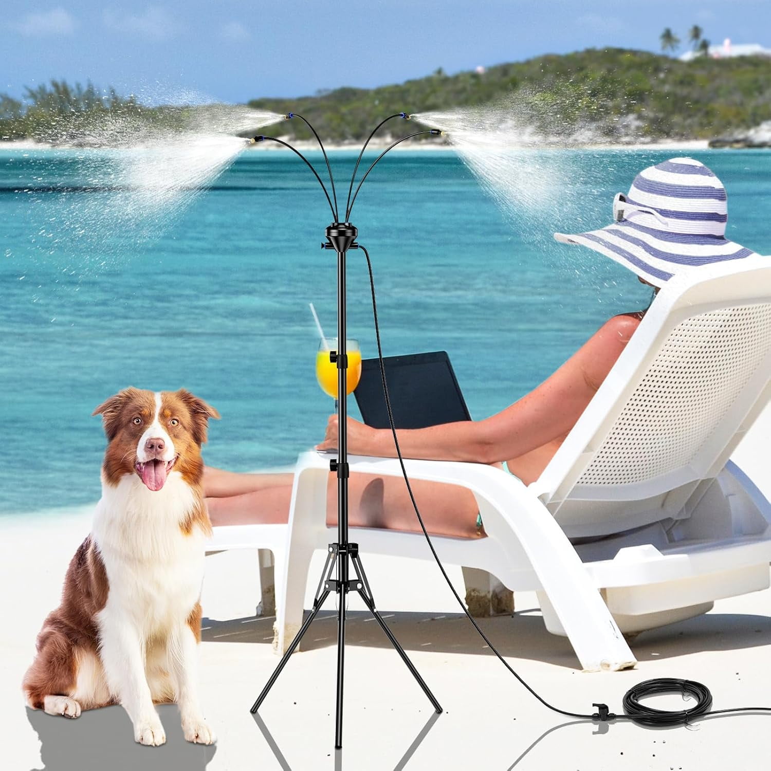 Standing Misting Cooling System-Portable Misters for Outside Patio ...